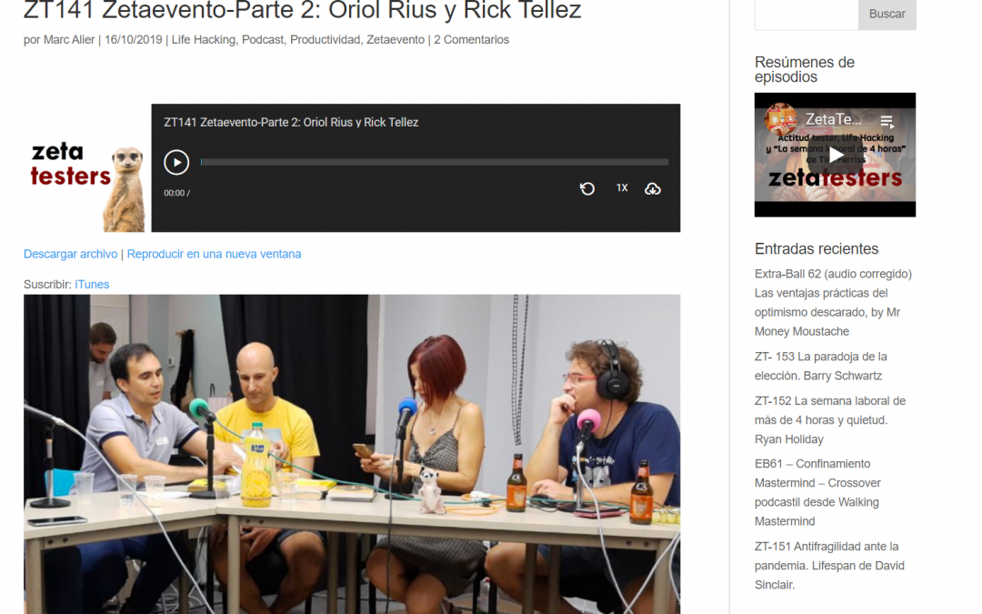 2019-10-16 [Podcast] Zetaevento-Parte 2: Oriol Rius y Rick Tellez | oriolrius.me